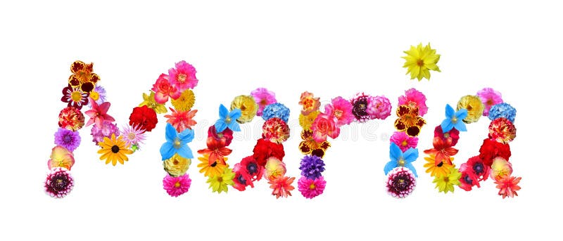 Flowers Name Maria stock illustration. Illustration of letter - 85442630