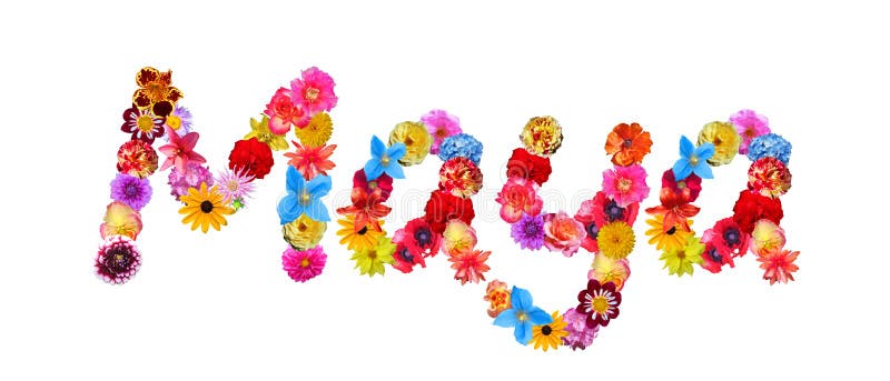 Flowers Name Maya stock illustration. Illustration of colorful - 85442628
