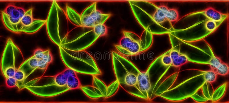 Flowers Pattern, Graphic Floral Motive. Fractal Effect. Stock ...