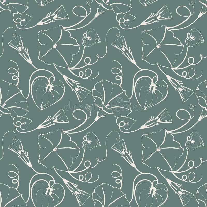 Flowers_pattern stock vector. Illustration of green, graphic - 95141018