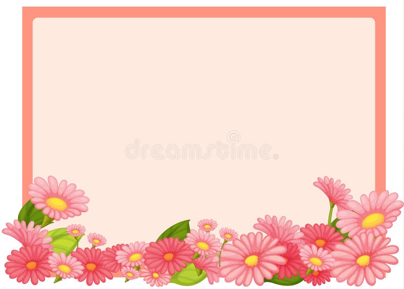 Flowers and a pink board stock illustration. Illustration of cartoon ...