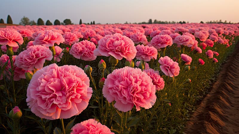 Flowers pink carnations stock illustration. Illustration of lovely ...