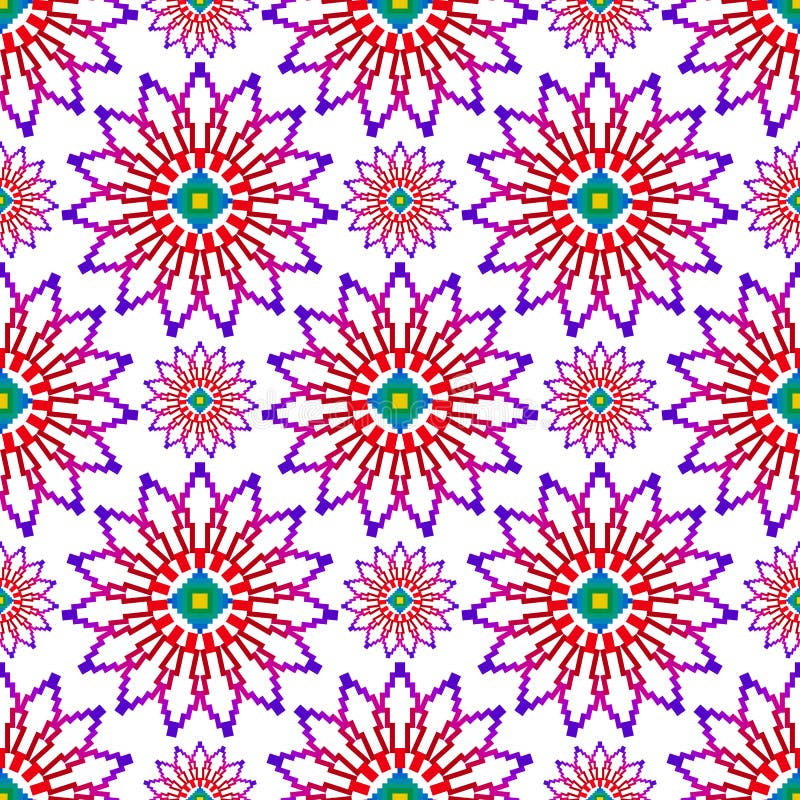 Flowers of pixels abstract stock vector. Illustration of colorful ...