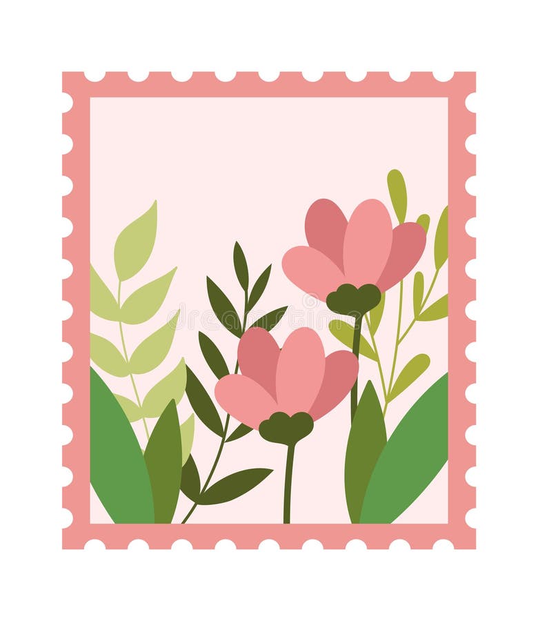 Mail Stamp Flowers Stock Illustrations – 484 Mail Stamp Flowers Stock ...