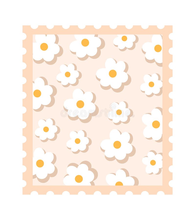 Flowers Postage Stamp stock vector. Illustration of card - 275435416
