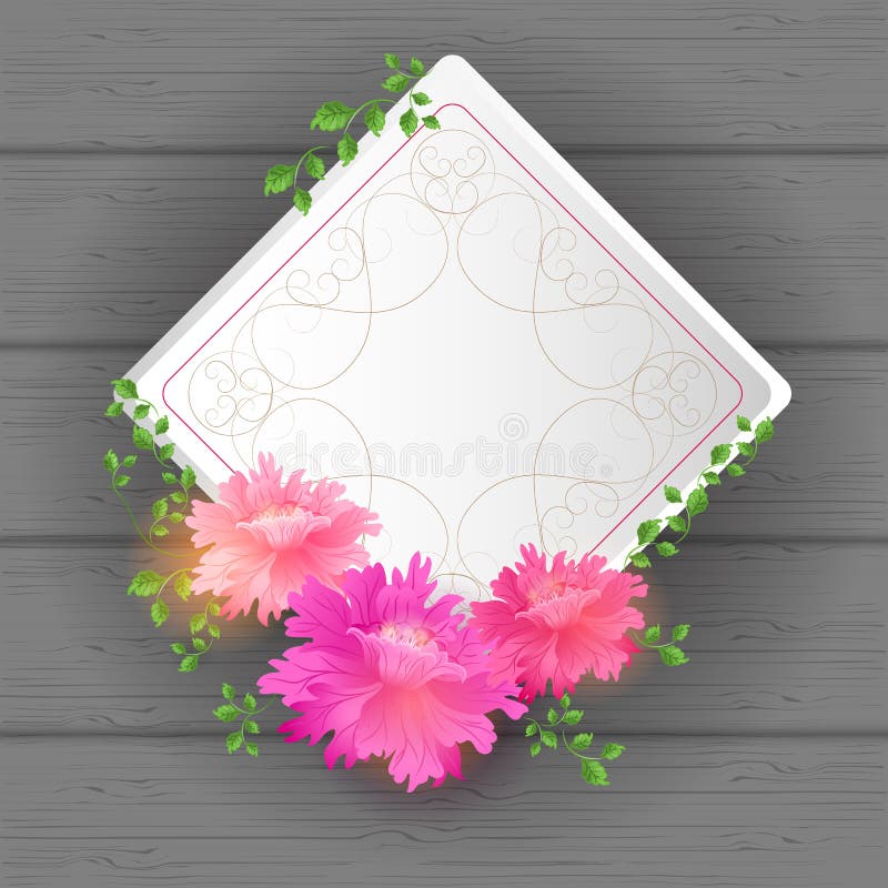 Flowers Postcard with Vintage Tag Stock Vector - Illustration of beauty ...