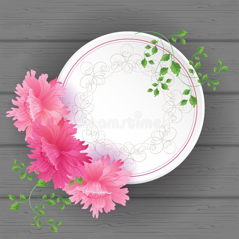 Flowers Postcard with Vintage Tag Stock Vector - Illustration of ...