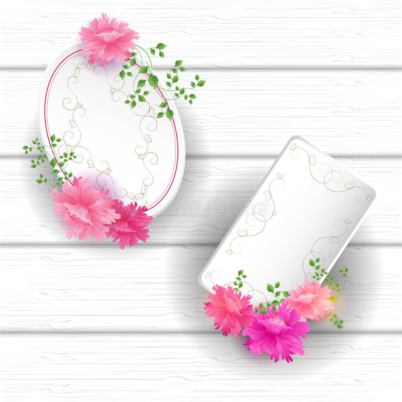 Flowers Postcard with Vintage Tag Stock Vector - Illustration of ...