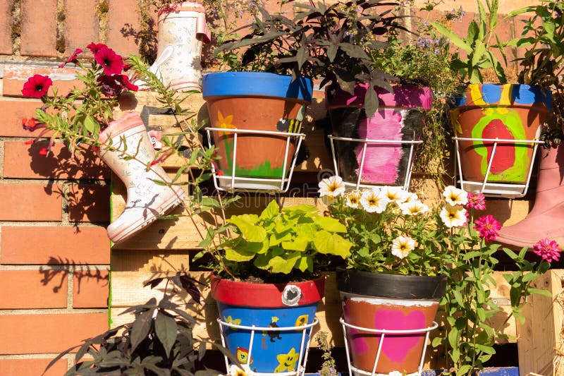 Flowers in Pots in Mainau in Germany Stock Image - Image of view ...
