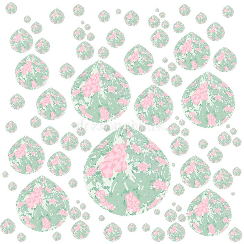 Flowers Raindrops Illustration Stock Illustration - Illustration of ...