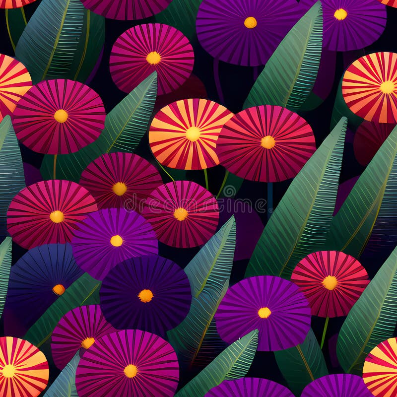 Botanical Illustration Tropical Seamless Pattern Illustration Art ...