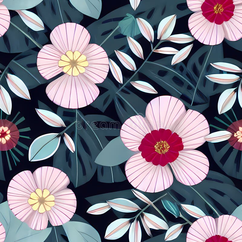 Flowers Repeating Pattern Seamless All Over Print Surface Tile for ...