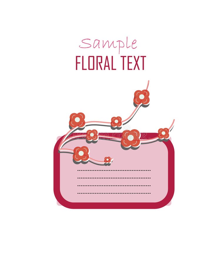 Flowers sample note paper stock vector. Illustration of line - 205299543