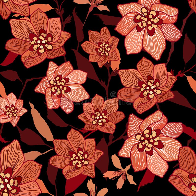 Flowers Seamless Background. Floral Seamless Texture with Flowers ...