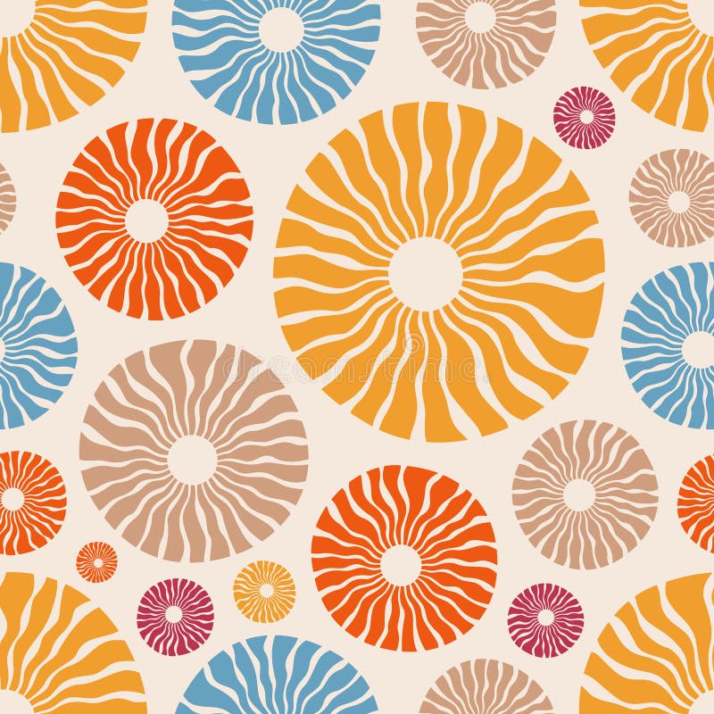 Flowers Seamless Color Vector Pattern. Abstract Round Organic Shapes ...