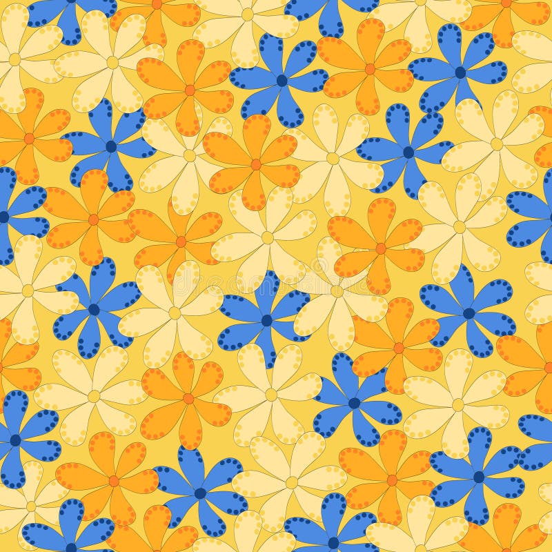 Flowers Seamless Pattern. Overlapping Flowers. Stock Vector ...