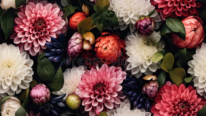 Flowers, seamless texture stock illustration. Illustration of green ...