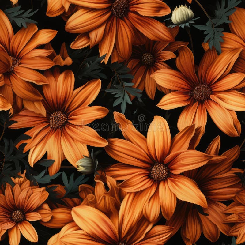 Flowers, seamless texture stock illustration. Illustration of park ...