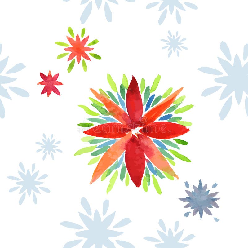 Flowers Seamless Vector Pattern Stock Vector - Illustration of snow ...