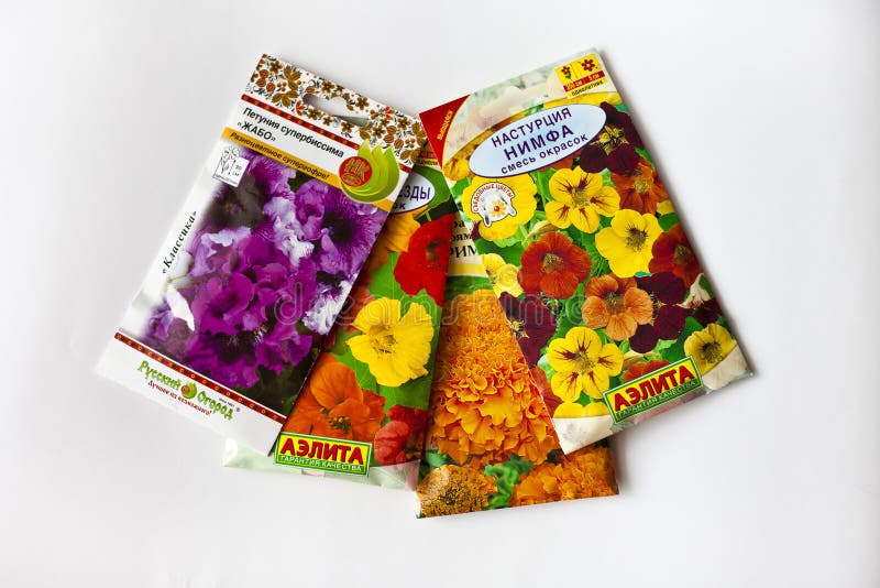 Flowers Seeds in Colourful Sachet Editorial Stock Image - Image of ...