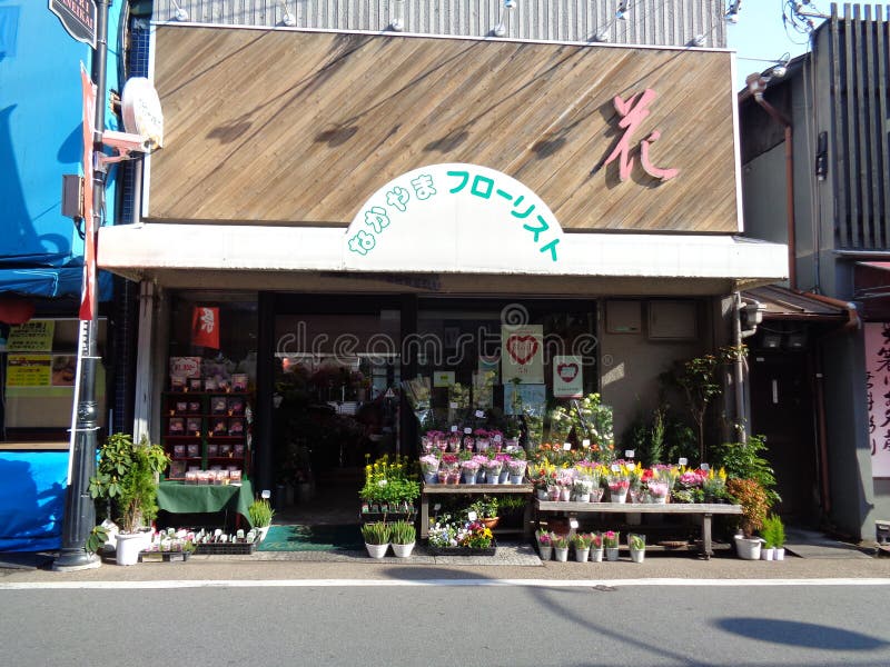 A flowers shop at Kyoto editorial photography. Image of advertising ...