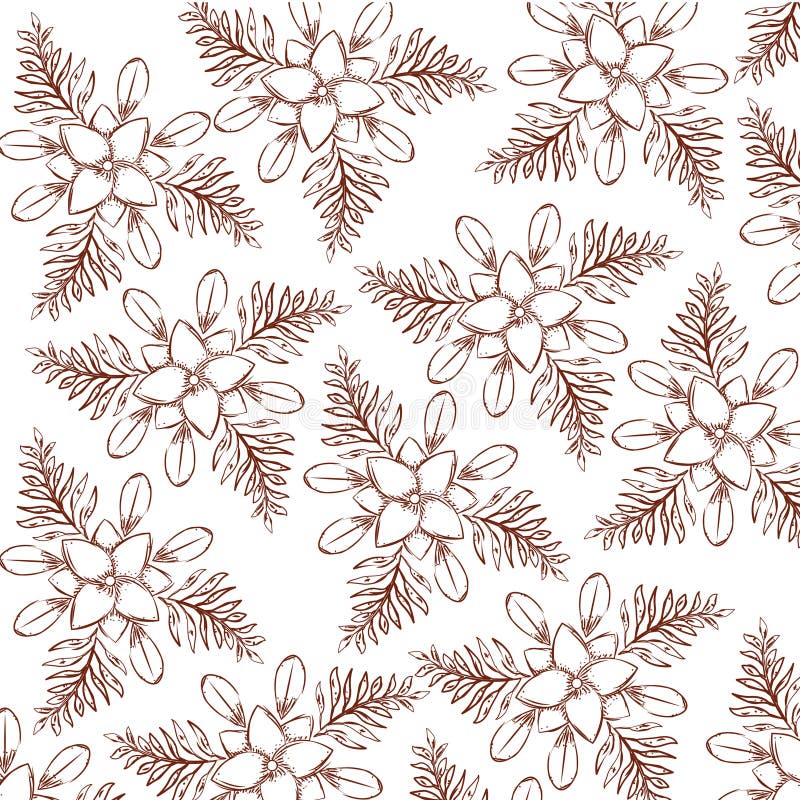 Flowers Sketch Pattern Background Wallpaper Vector Stock Vector ...