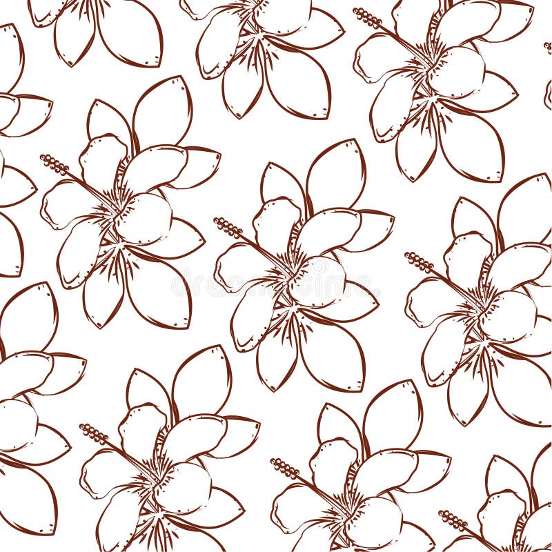 Flowers Sketch Pattern Background Wallpaper Vector Stock Vector ...