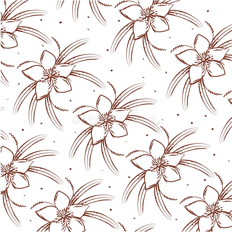 Flowers Sketch Pattern Background Wallpaper Vector Stock Vector ...
