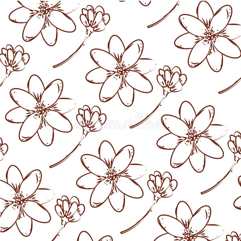 Flowers Sketch Pattern Background Wallpaper Vector Stock Vector ...