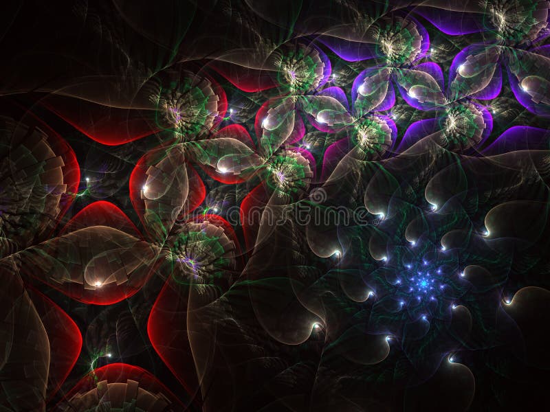 Flowers and Spirals. Mysterious Psychedelic Relaxation Pattern Stock ...
