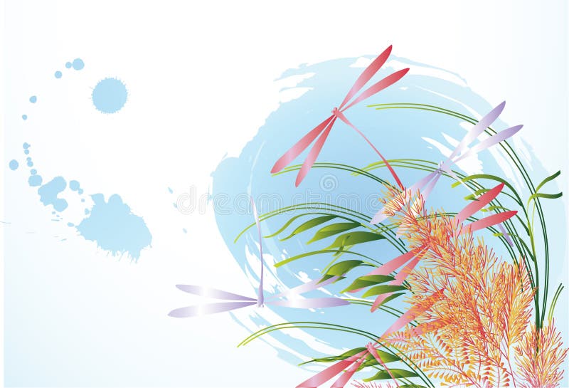 Flowers and splash stock vector. Illustration of color - 10404294