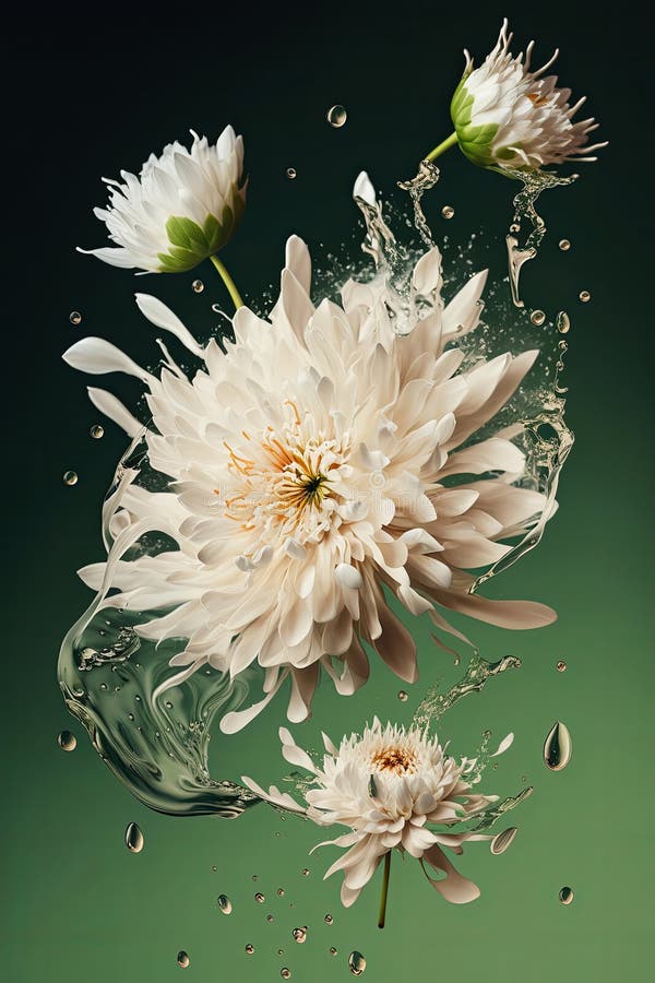 Flowers Splash Beautiful Postcard or Place for a Subject. Stock Image - Image of fresh, splash ...