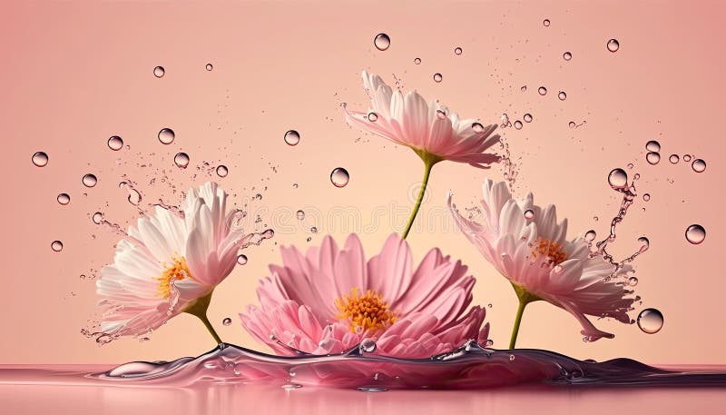 Flowers Splash Beautiful Postcard or Place for a Subject. Stock Image ...