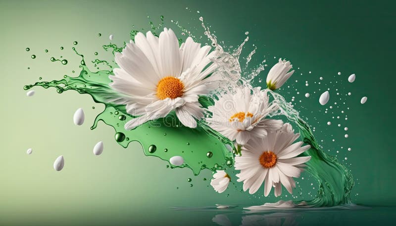 Flowers Splash Beautiful Postcard or Place for a Subject. Stock Image ...