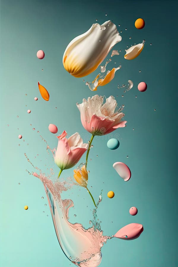 Flowers Splash Beautiful Postcard or Place for a Subject. Stock Photo ...