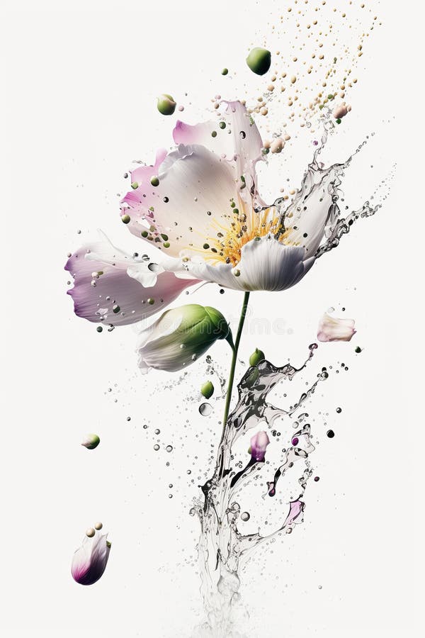 Flowers Splash Beautiful Postcard or Place for a Subject. Stock Photo ...