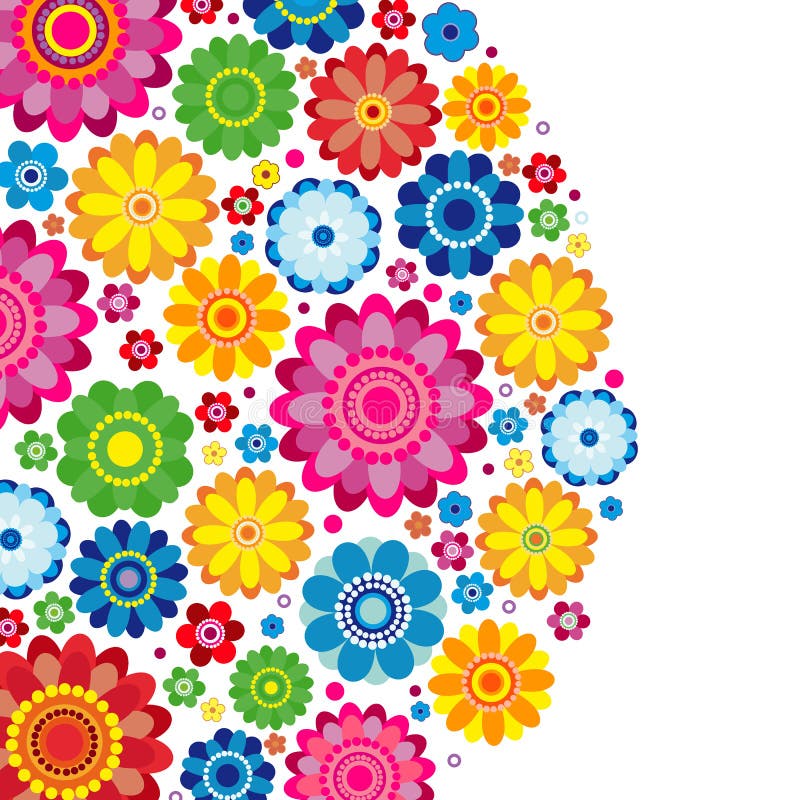 Flowers Spring Design on a White Background, Floral Stock Vector ...