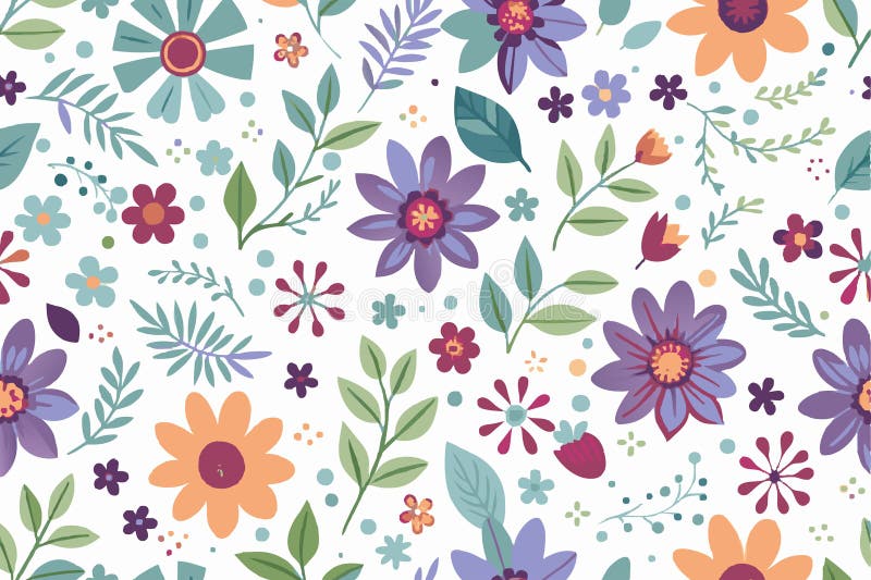 Flowers Spring Pattern Background Stock Illustration - Illustration of ...