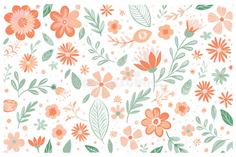 Flowers Spring Pattern Background Stock Illustration - Illustration of ...