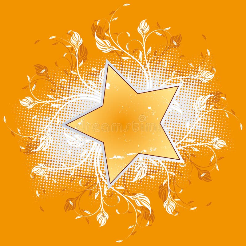 Flowers with star stock vector. Illustration of abstract - 6129933