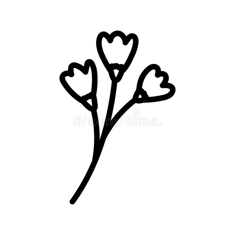 Flowers Stem Nature Decoration Icon Thick Line Stock Vector ...