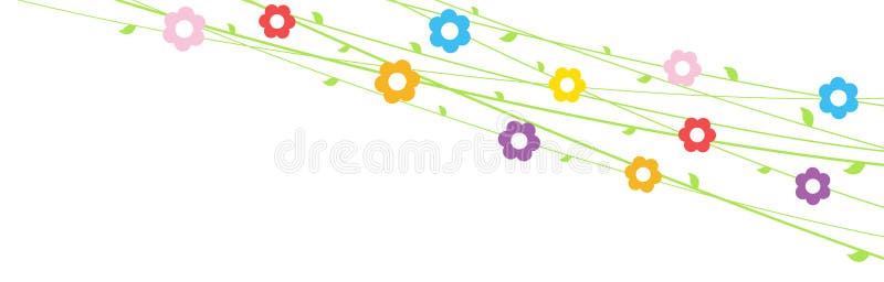 Flowers on Strings Background for Spring Stock Vector - Illustration of ...