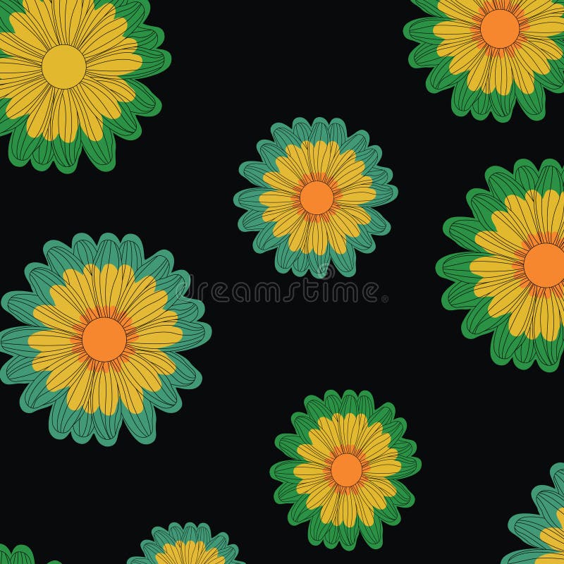 Flowers stock vector. Illustration of background, sunflowers - 97827640
