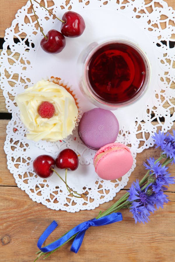 Flowers and sweets stock photo. Image of cream, culinary - 55618098