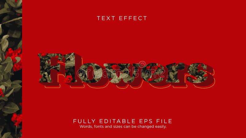 Flowers Texture Text Effect Font Type Stock Illustration - Illustration ...