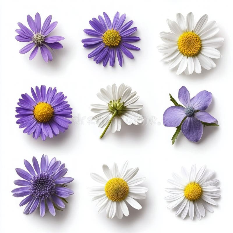 Flowers top view isolated stock image. Image of white - 370033843