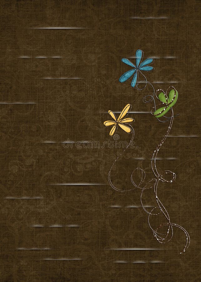 Flowers on torn background stock illustration. Illustration of blue ...