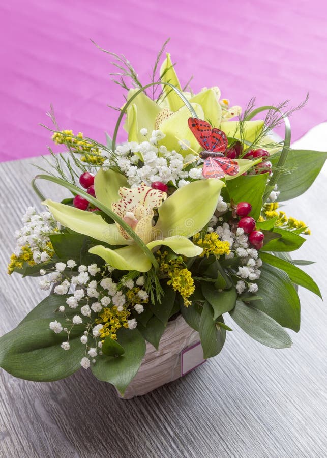 Flowers Vase Put on the Table Stock Photo - Image of botanical ...