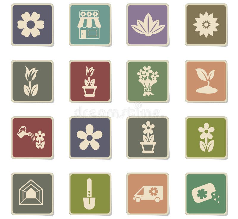 Flowers icon set stock vector. Illustration of seeds - 121914173