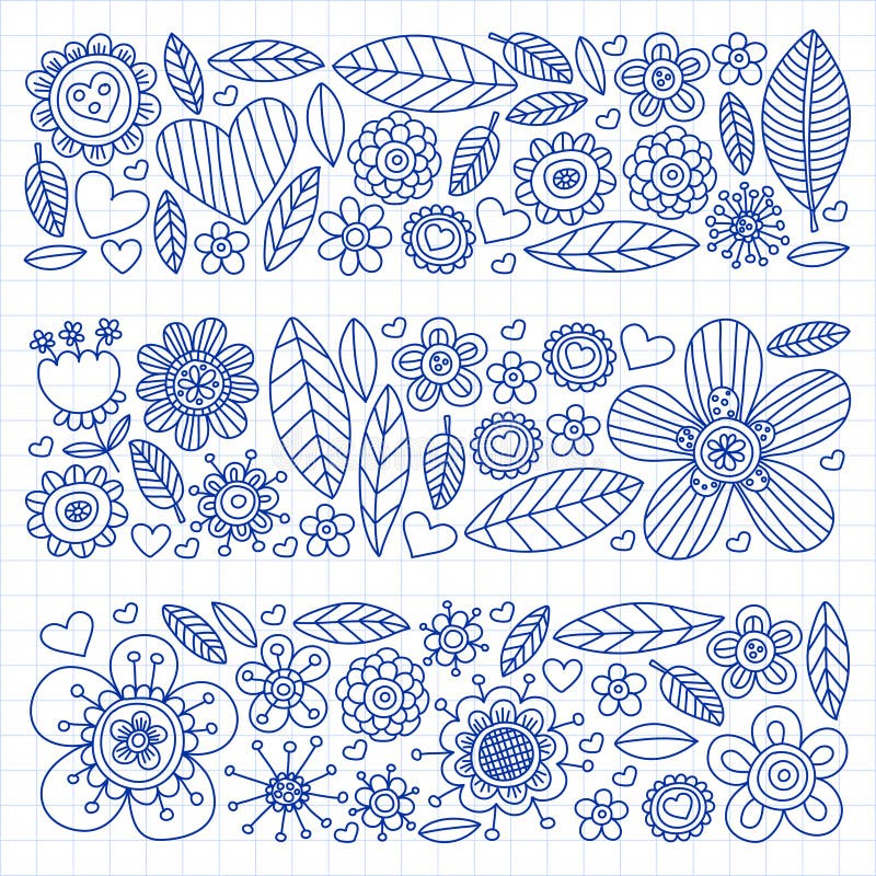 Flowers Vector Pattern. Background for Wedding Design, Coloring Page ...
